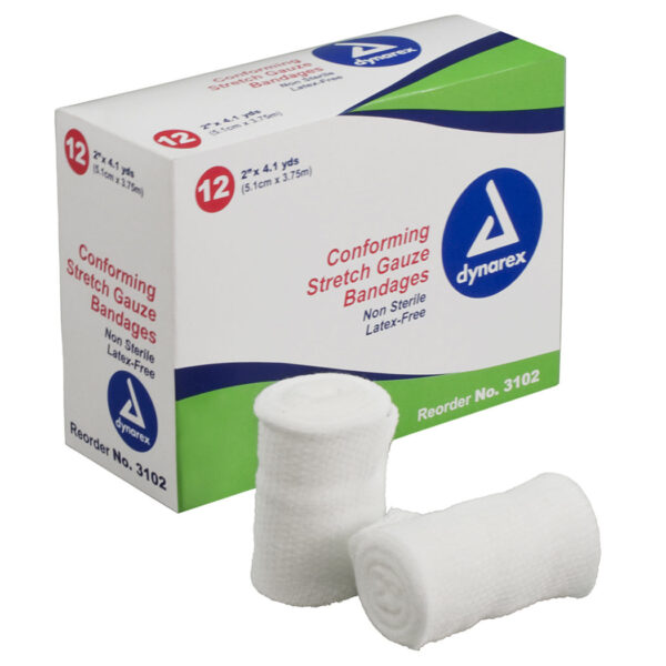 Gauze Rolls 3 Inch Dynarex Conforming Stretch Gauze Bandage – 3” X 4.1 ...